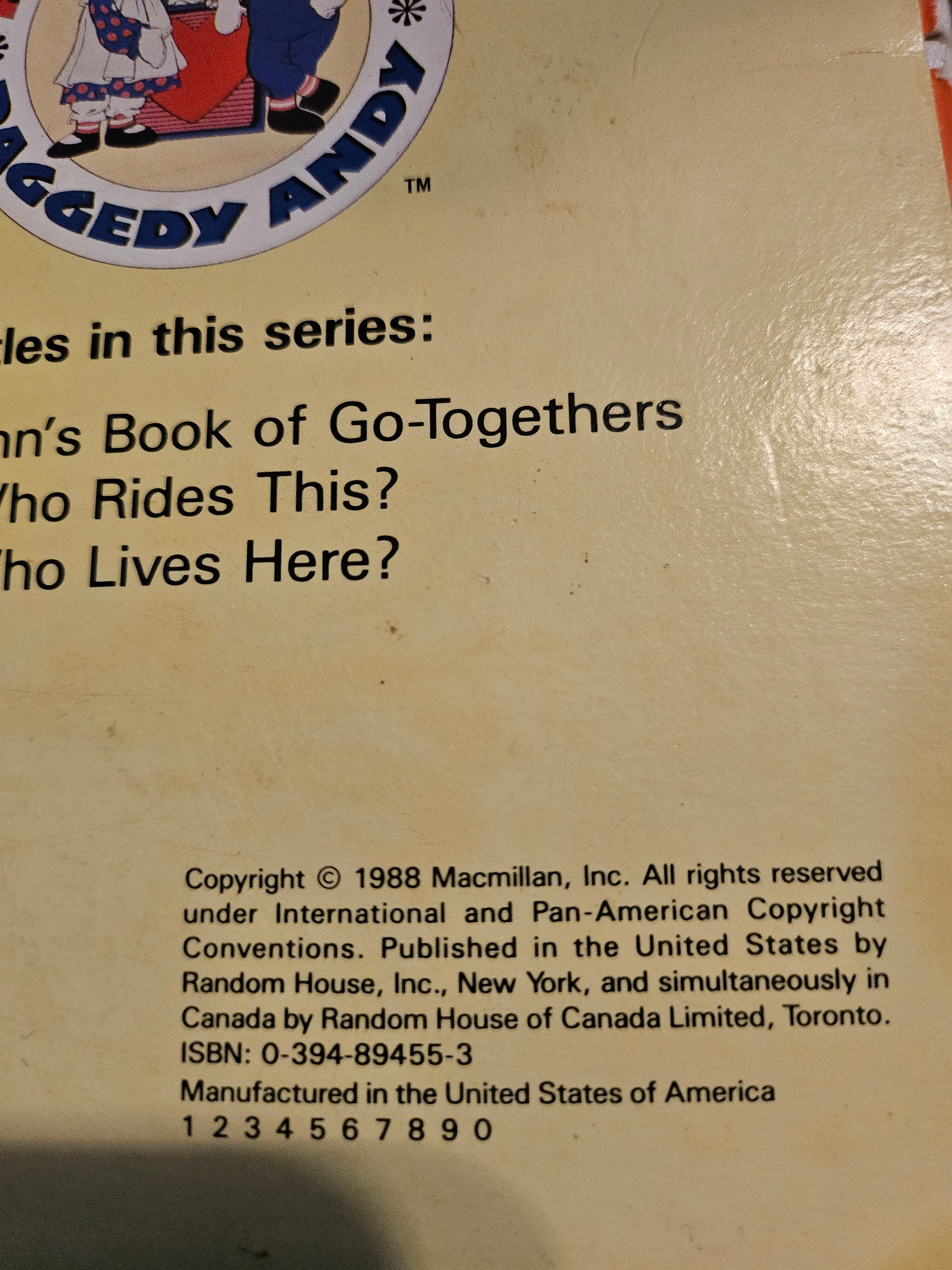 Antique 1988 Raggedy Ann and Andy Book of Go Togethers 830 Box3 - Etsy
