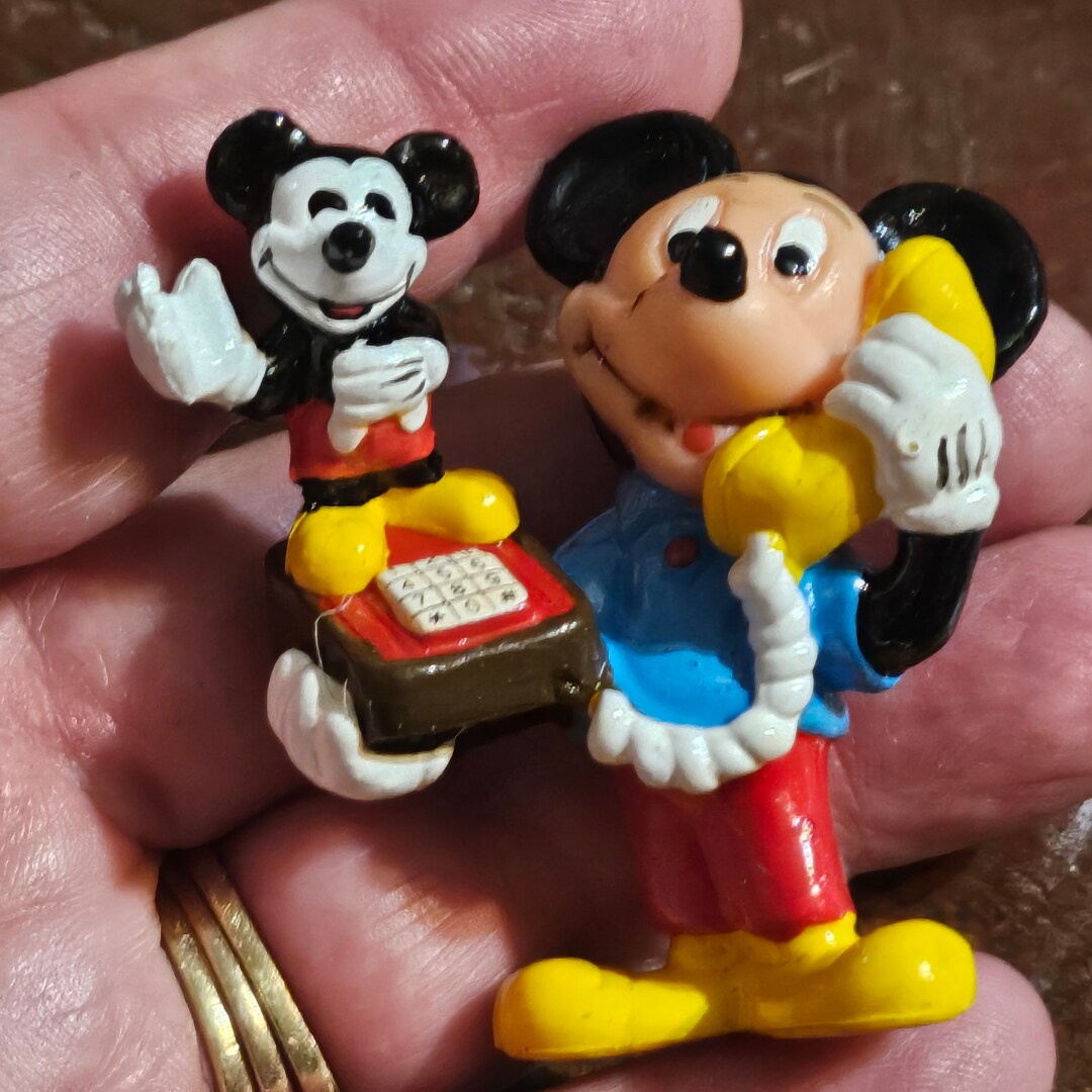 Antique 1980s Mickey Mouse Figure Talking on a Mickey Mouse Phone 959 ...