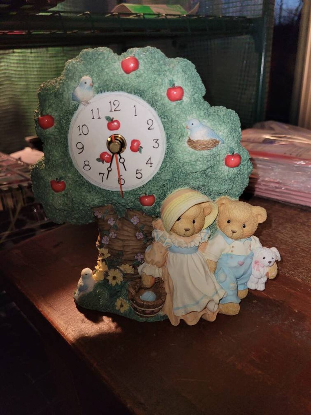 Vintage Cherished Teddies Clock 1994 Apple Tree #248 - Etsy