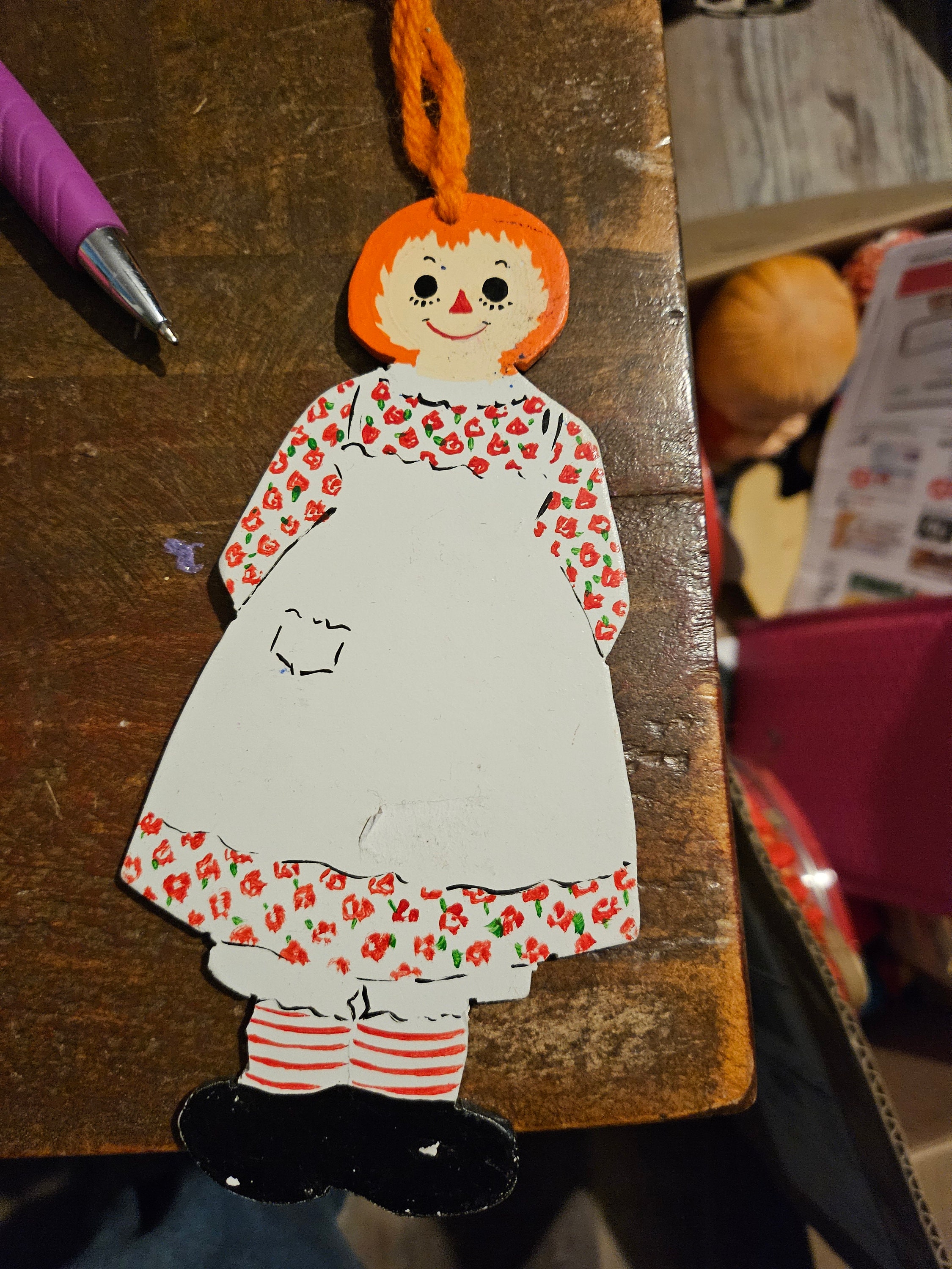 Antique 1970s Raggedy Ann and Andy Ornament Yarn String#box2 - Etsy