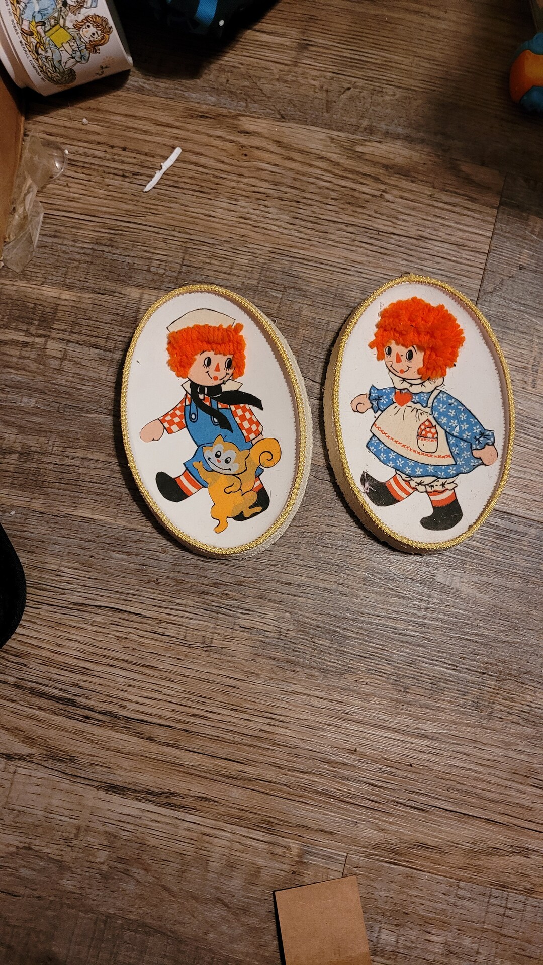 Antique 1970s Raggedy Ann and Andy Chalk Wall Hangings #1510 - Etsy
