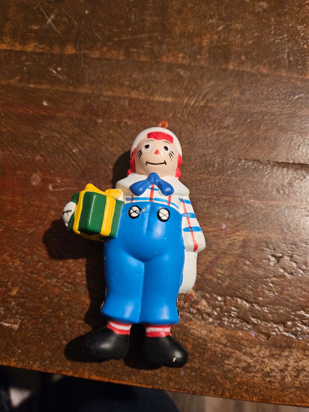 Antique 1980s Raggedy Andy Holding Presant Ornament #1649 - Etsy