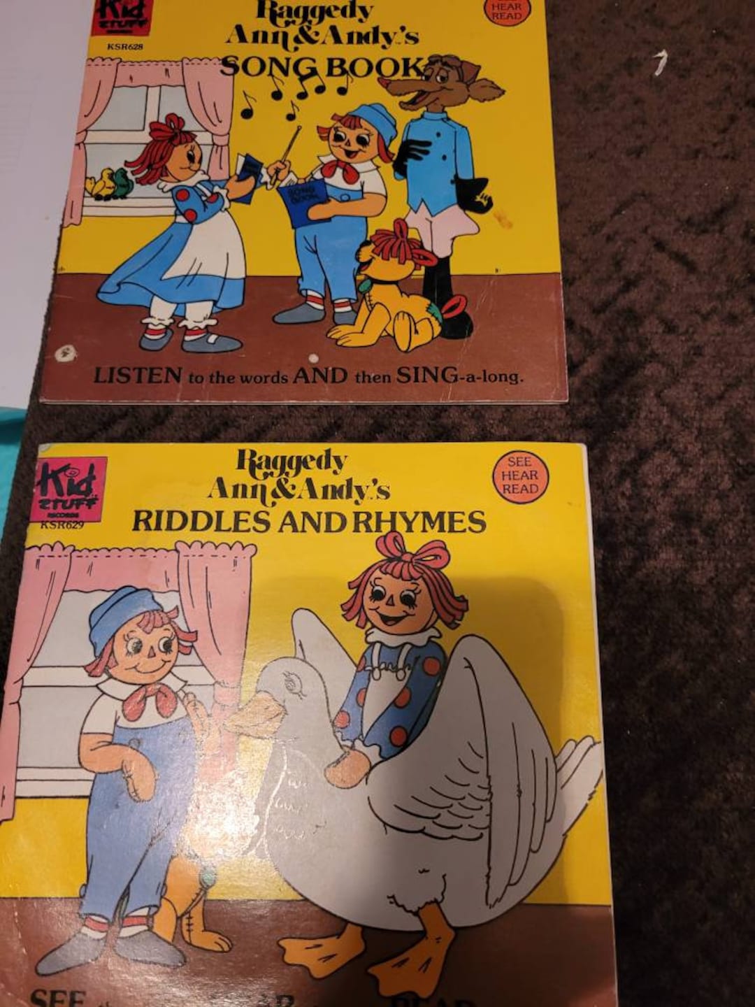 Vintage Raggedy Ann and Andy Record Books Song Book and Riddles and ...