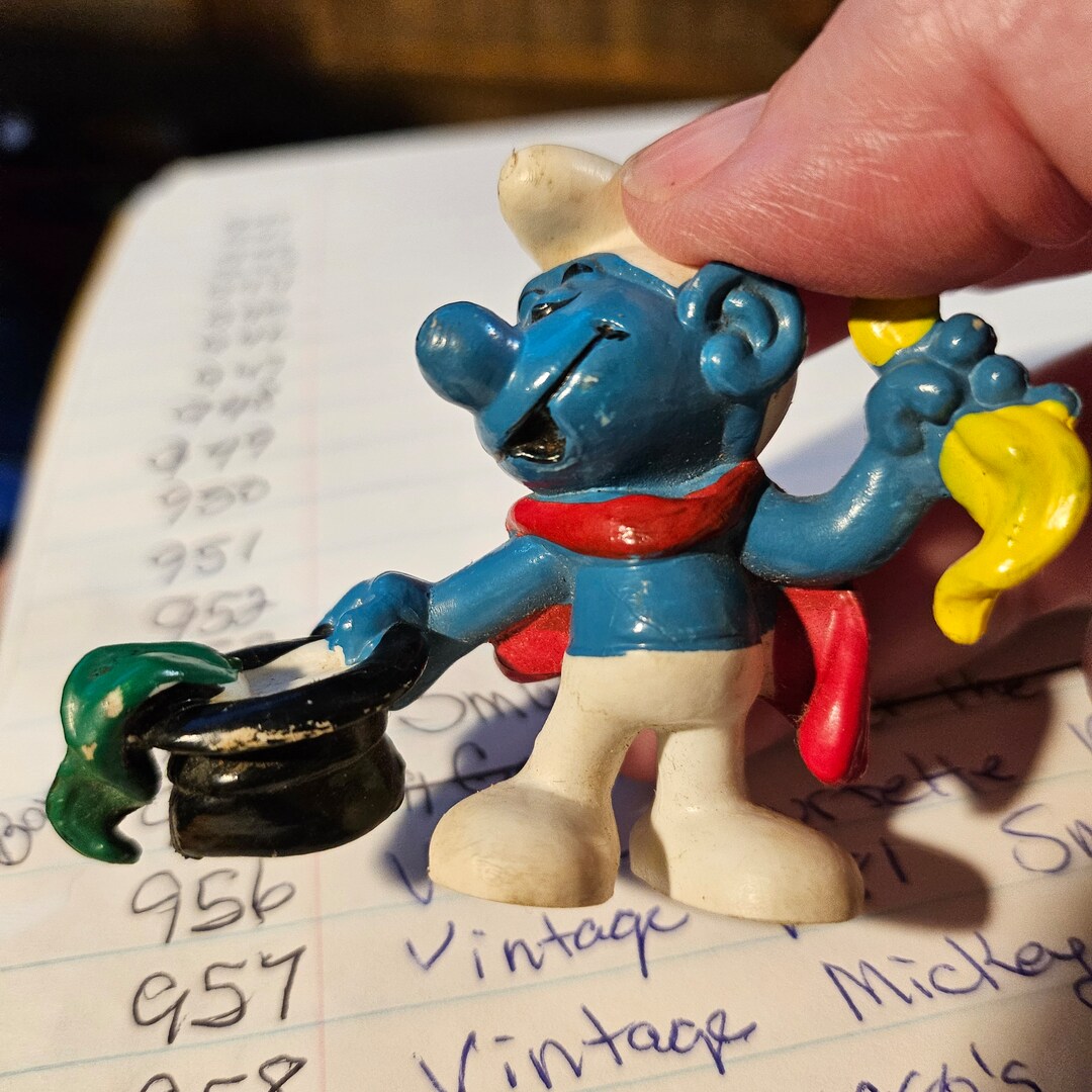Antique 1979 Smurf Magic Figure #962 Box 7 - Etsy