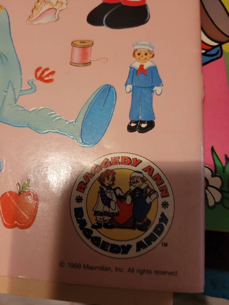 Vintage 1988 Raggedy Ann and Andy Trace N Rub Coloring Book #1108 ...