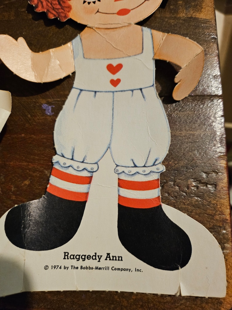 Antique 1970s Raggedy Ann and Andy Paper Dolls Loose box2 - Etsy