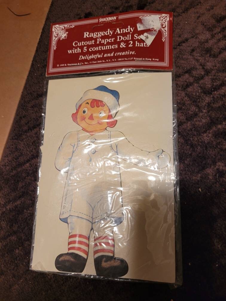 1995 Raggedy Andy Paper Doll - Etsy