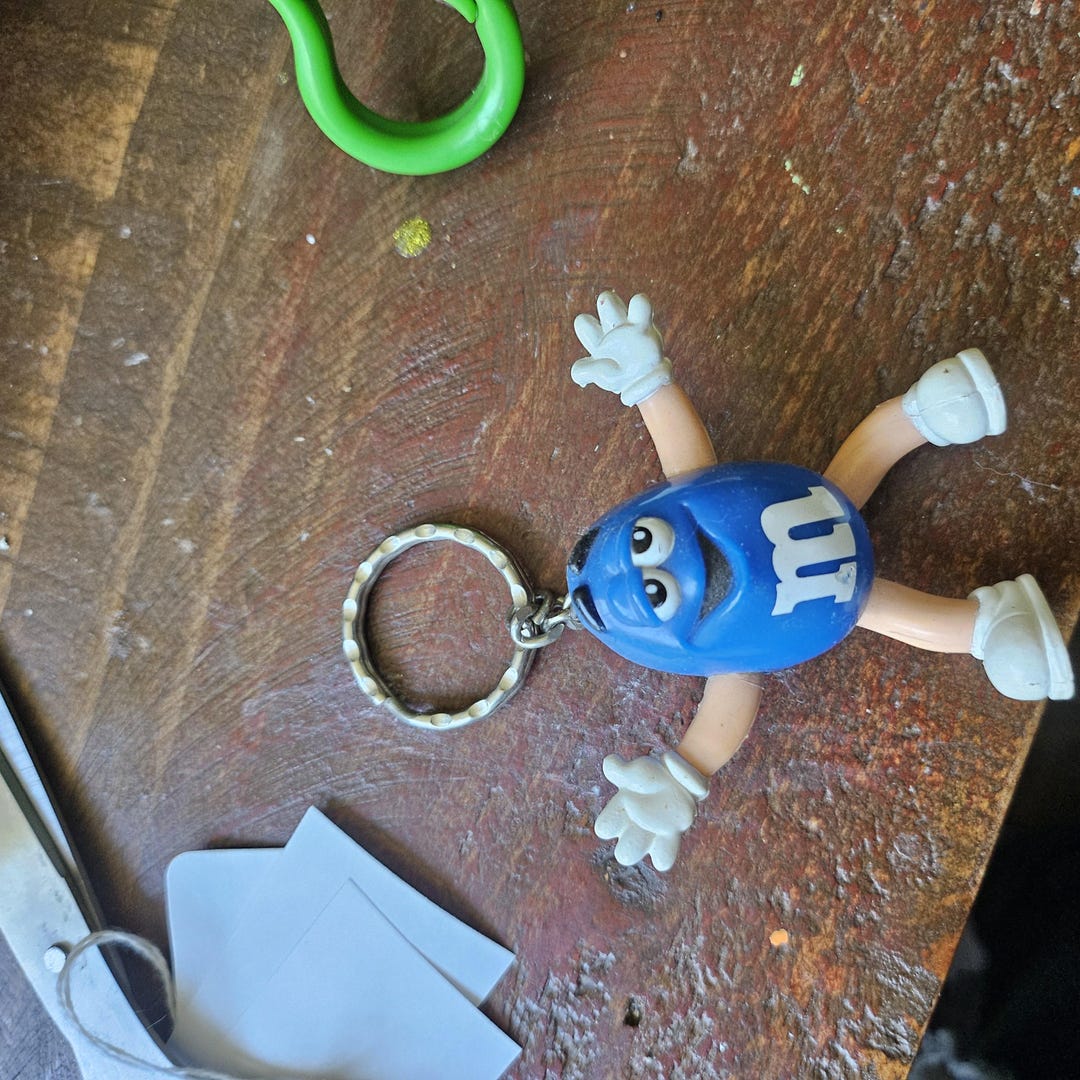 Vintage M & M Blue Charcter Keychain #2471 - Etsy