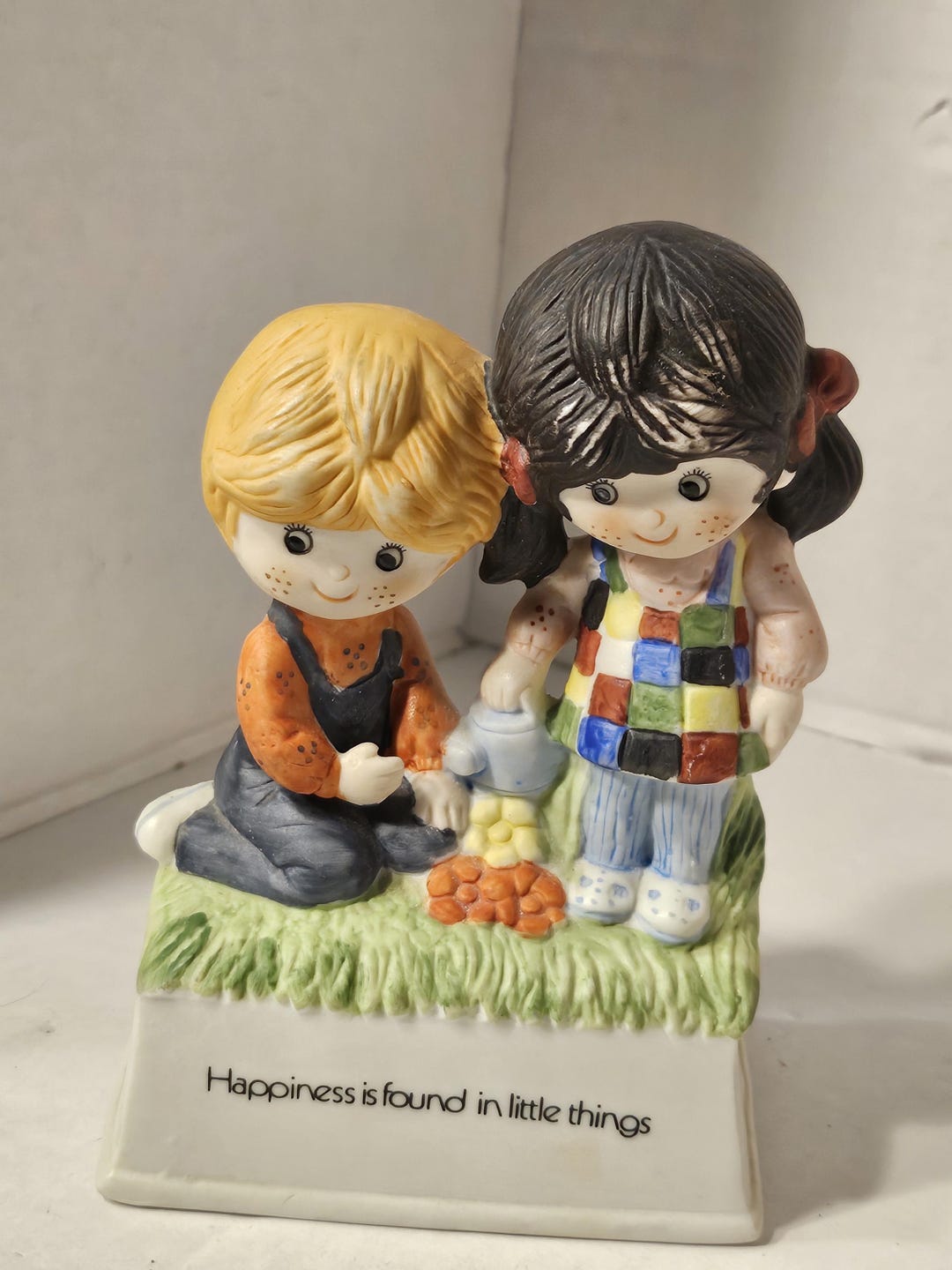 Antique 1978 Flambro Music Box Boy Girl and Cat #2727 - Etsy