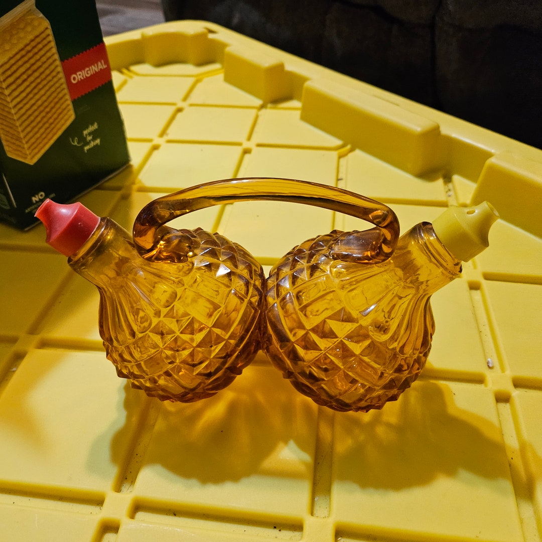 Antique Oil and Vinegar Crust Set Amber Glass #2053 - Etsy