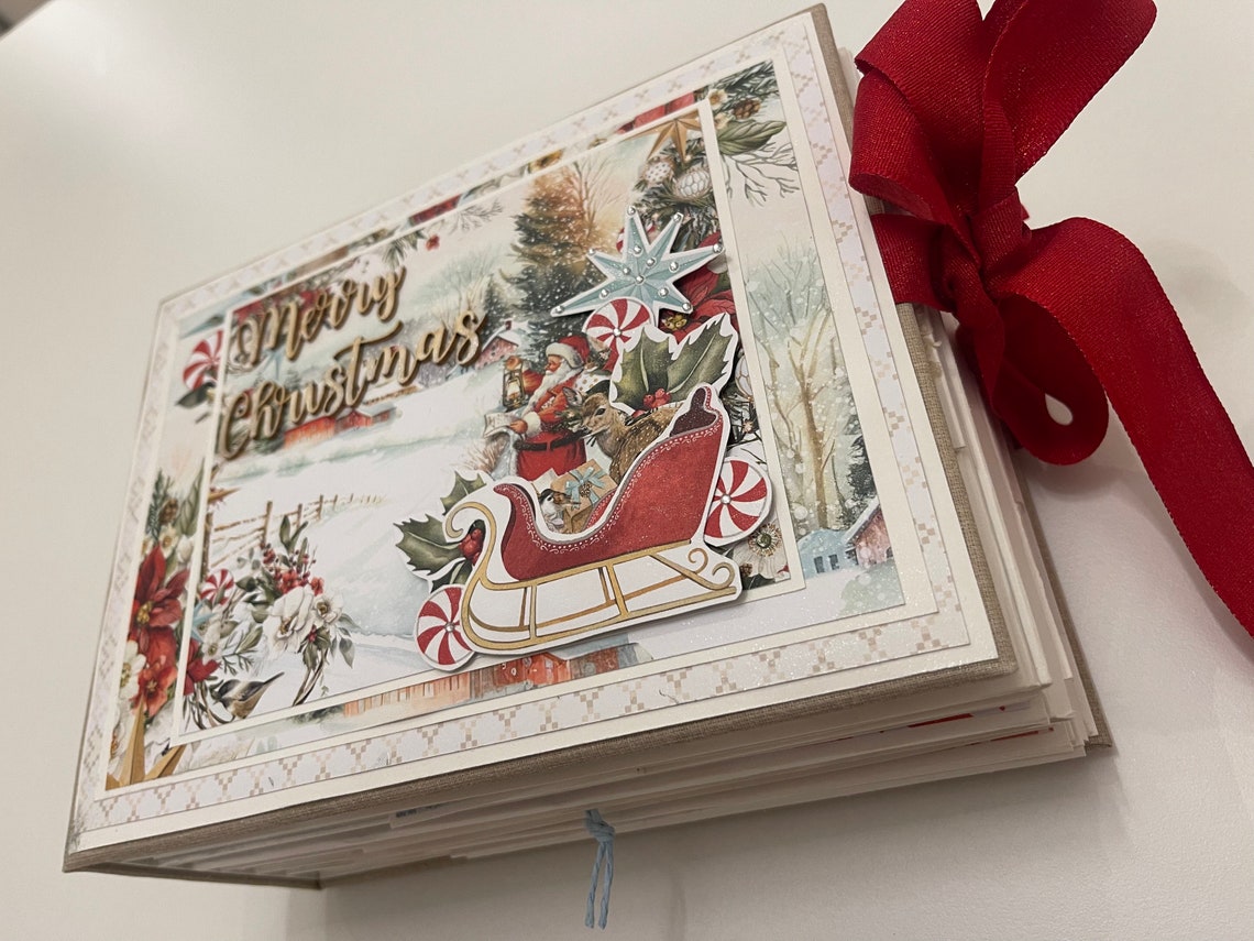 Handmade Christmas Scrapbook Photo Album - Etsy