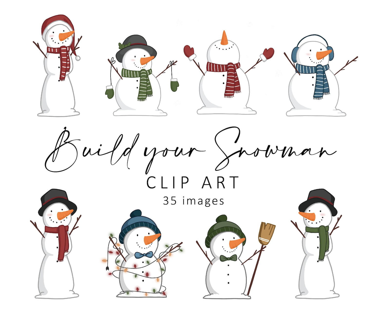Build Your Snowman Clipart, Snowman Clipart, Snowman Svg, Snowman Png ...