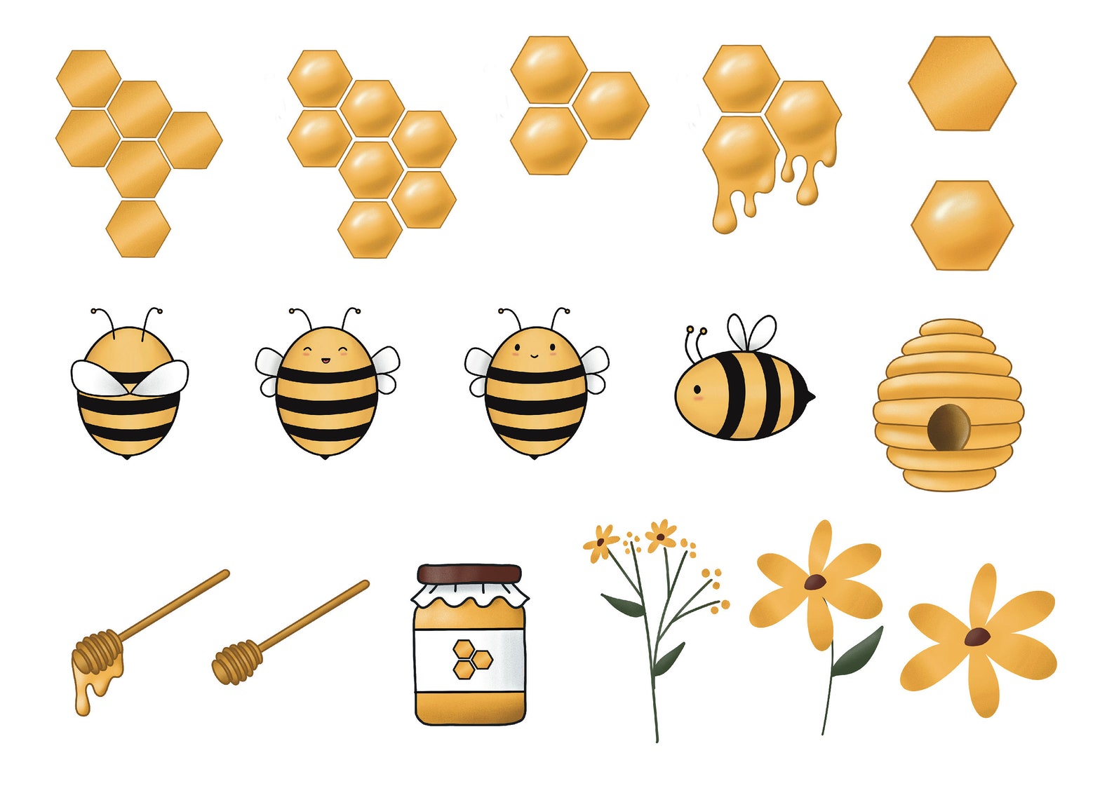 Honey Bee Clipart, Honey Bee SVG, Bee Clipart, Bee Hive Svg, Honeycomb ...