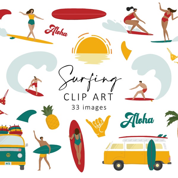 Surf Clipart - Etsy