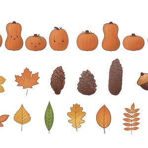 Cute Pumpkin Clip Art, Fall Leaves SVG, Fall Pumpkin Clipart, Fall Svg ...