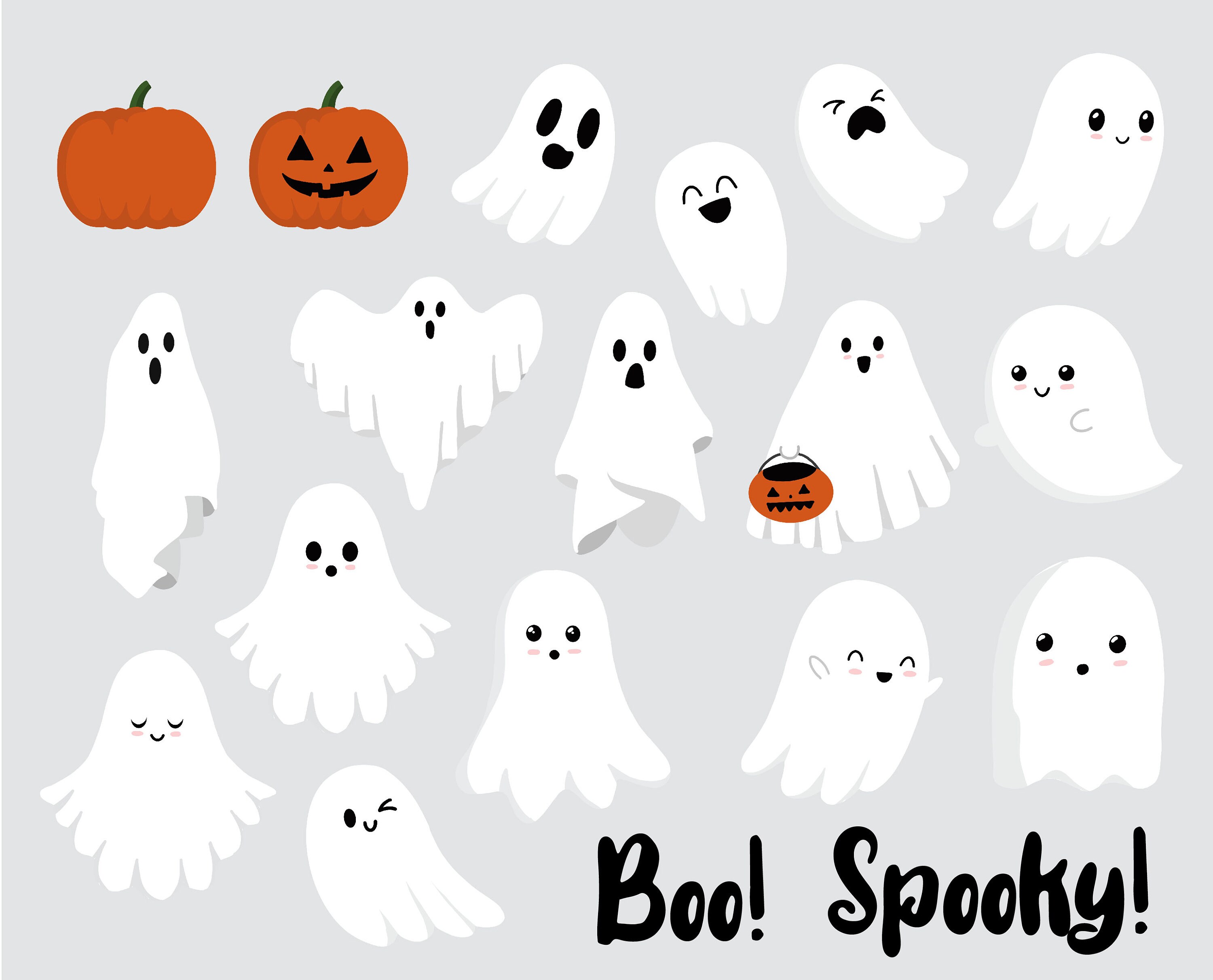 Ghost Clipart, Ghost SVG, Ghost PNG, Spooky Season SVG, Spooky Svg ...