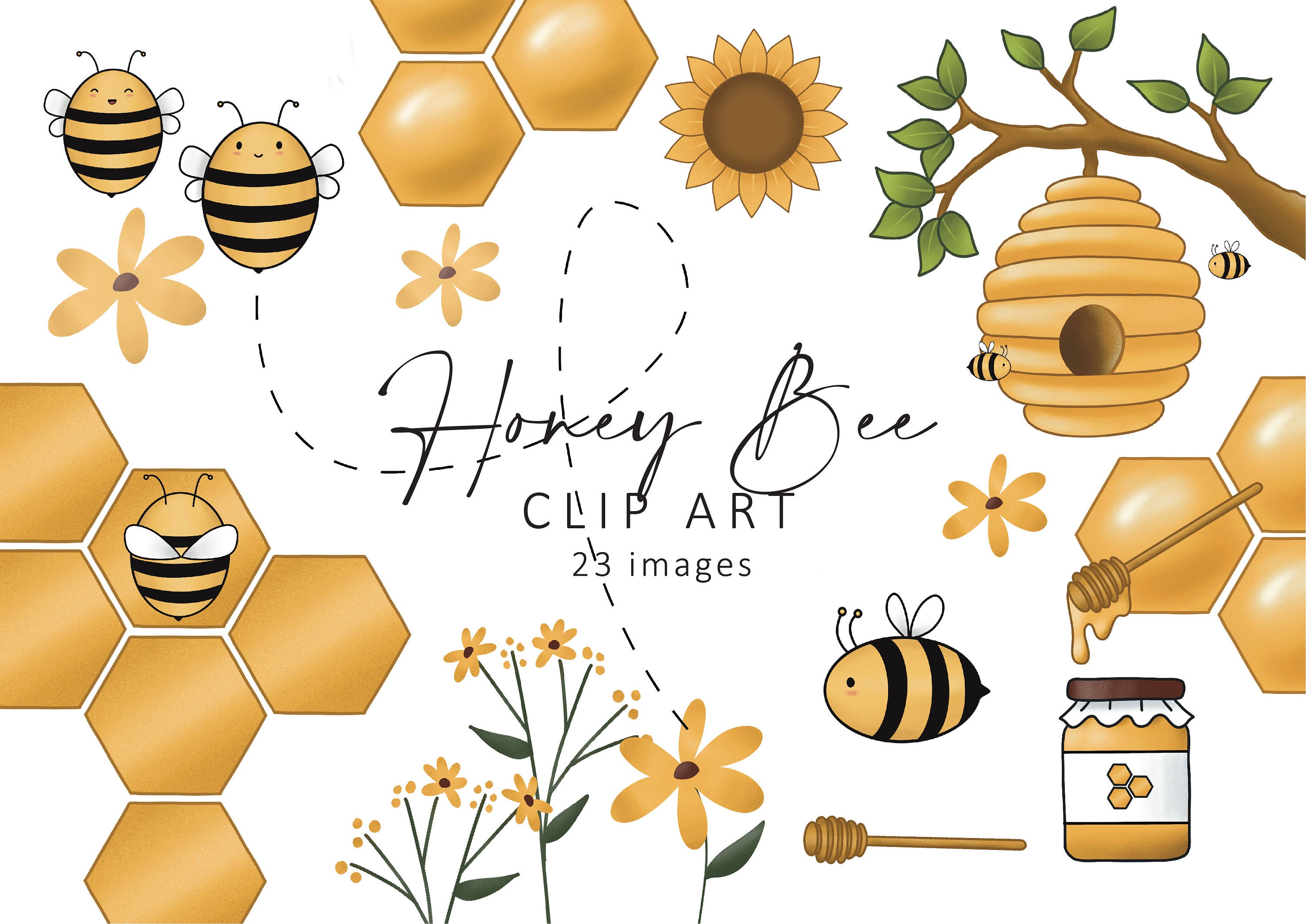 Honey Bee Clipart, Honey Bee SVG, Bee Clipart, Bee Hive Svg, Honeycomb ...