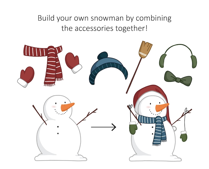 Build Your Snowman Clipart, Snowman Clipart, Snowman Svg, Snowman Png ...