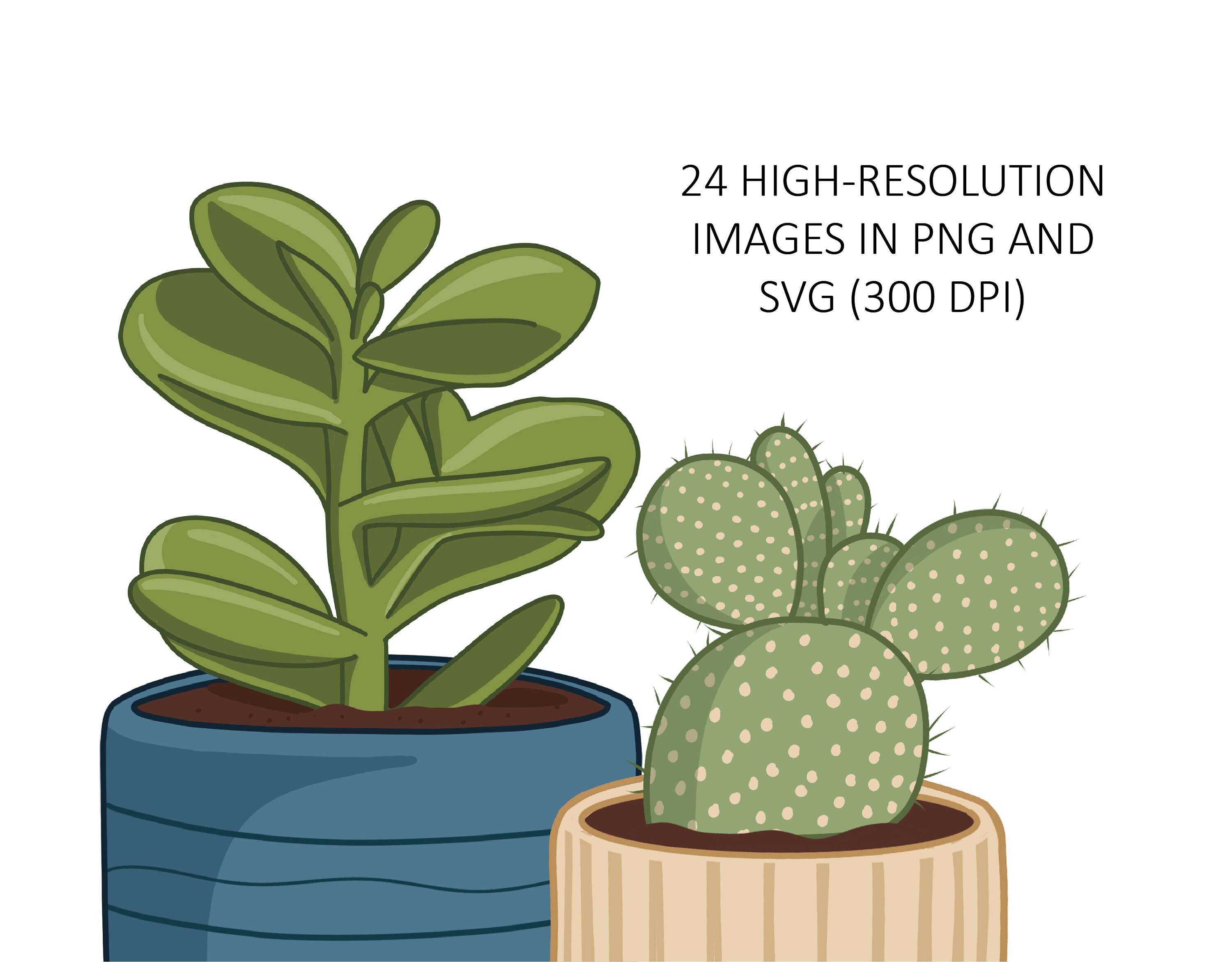 Cactus Clipart, Succulent Clipart, Succulent SVG, Cactus SVG, Succulent ...