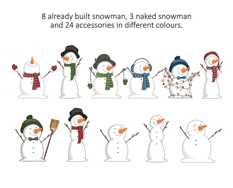 Build Your Snowman Clipart, Snowman Clipart, Snowman Svg, Snowman Png ...