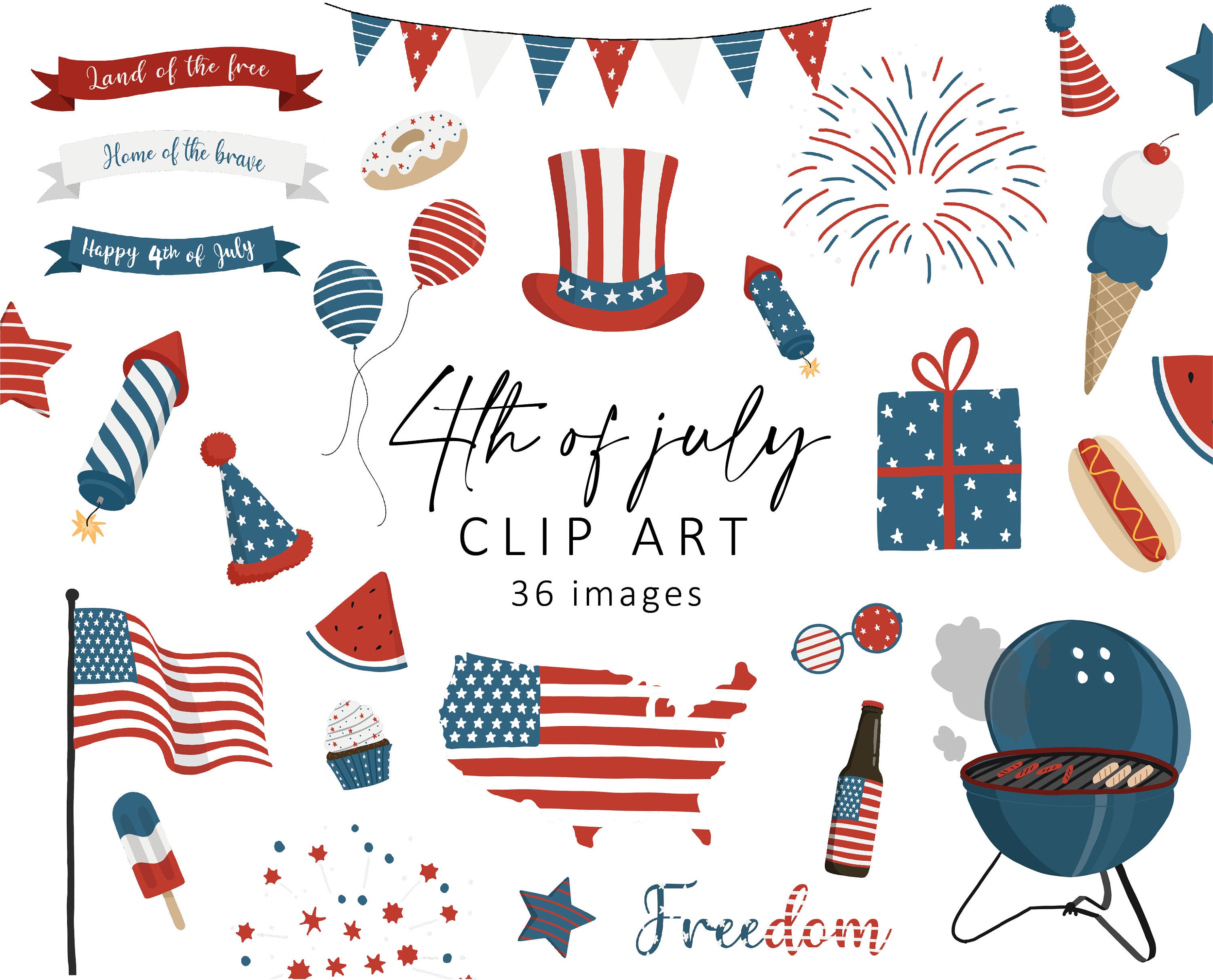 Fourth Of July Clipart Simple