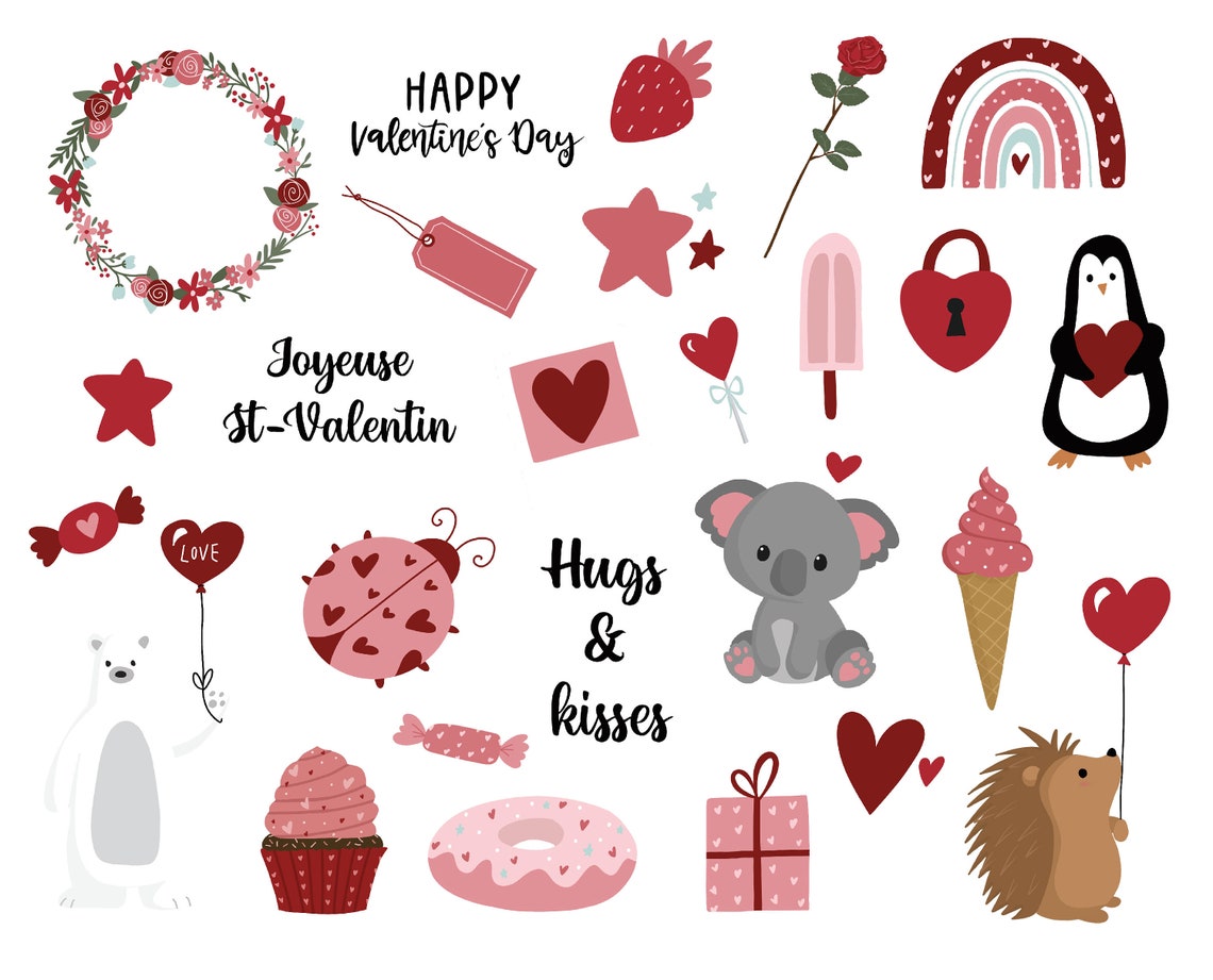 Valentine's Day Clipart, Valentine Svg, Love Heart, Cute Bear PNG ...