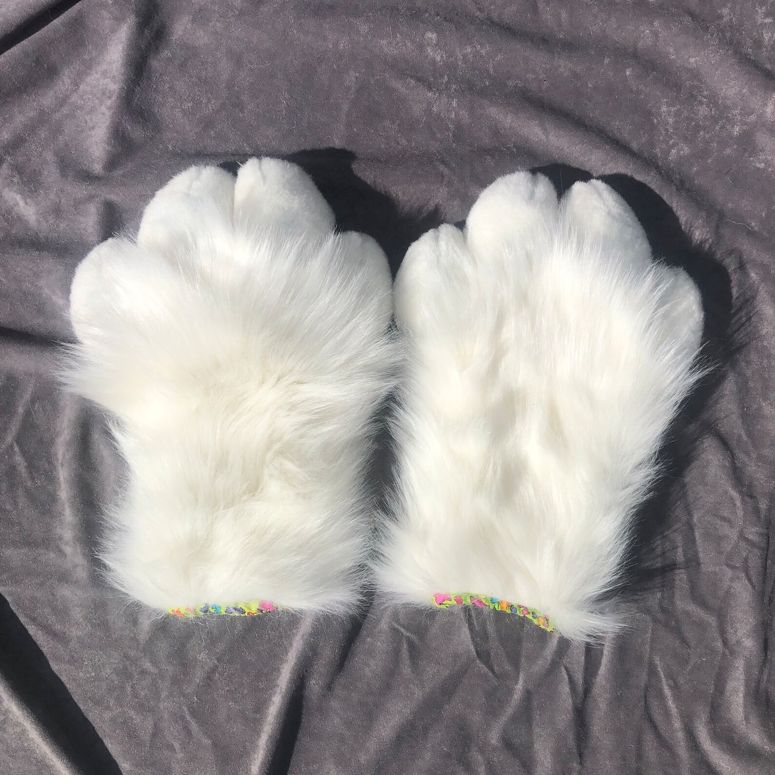 Rainbow Padded White Fursuit Paws - Etsy