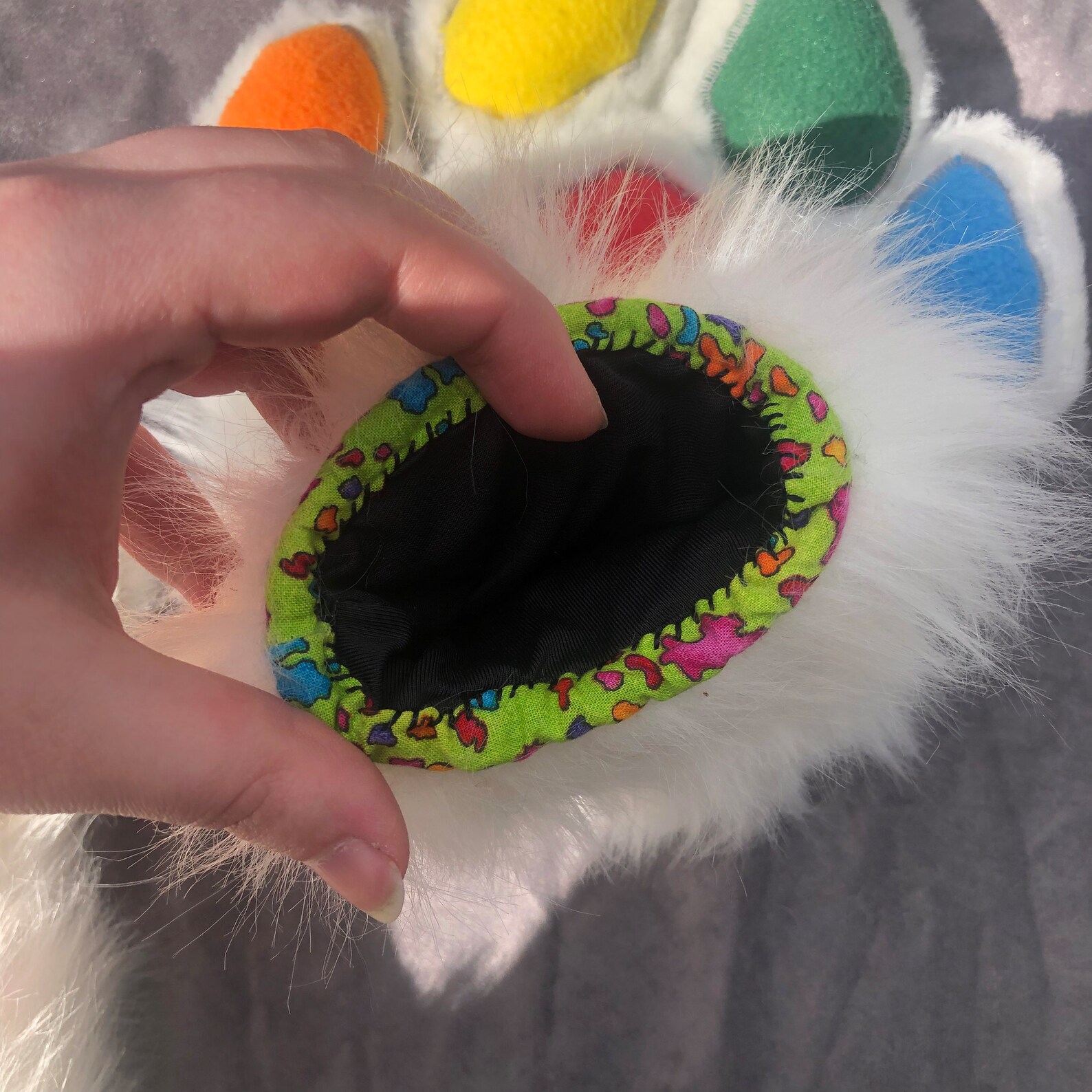 Rainbow Padded White Fursuit Paws - Etsy