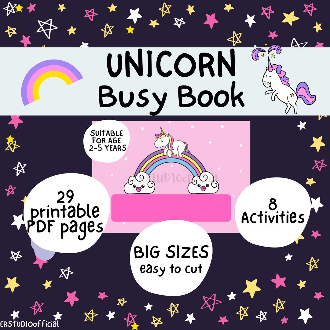 Toddler Unicorn Busy Book|binder|learning Binder|printablepdf Busy ...