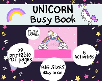 Unicorn Busy Book - Etsy