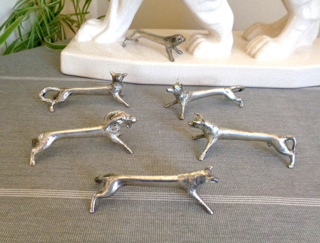 SIX Antique French Knife Rests. Quality Polished Steel Porte - Etsy