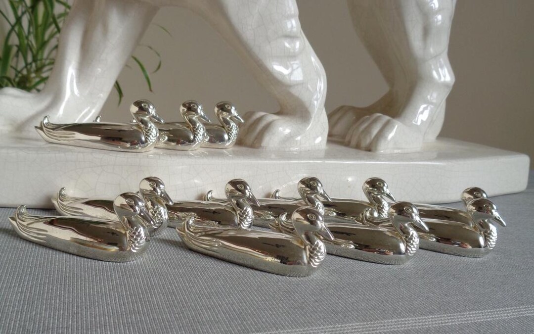 TWELVE Vintage French Knife Rests. Silver Plated Porte Couteaux ...