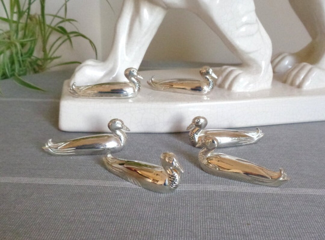 6 Vintage French Knife Rests. Silver Plated Porte Couteaux. Delightful ...