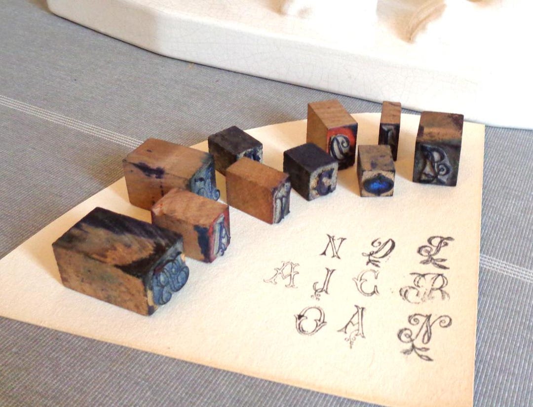 Antique French Printing Blocks. Assorted Letters. Small Rubber Stamps ...