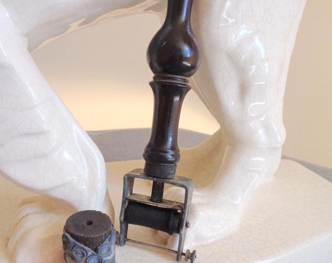 Antique French Printing Roller With Oak Barrel. Fabric Embroidery for ...