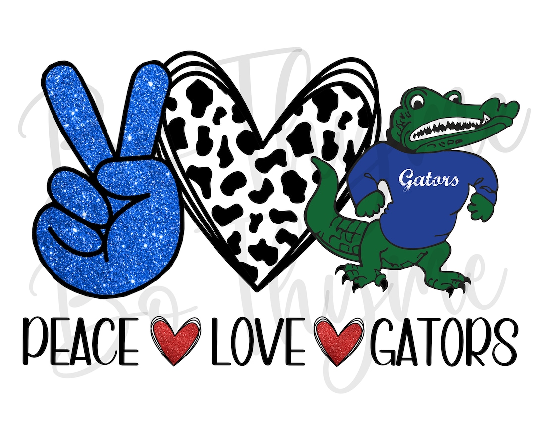 Peace Love Dickinson Gators PNG With Hearts - Gators Team Spirit ...