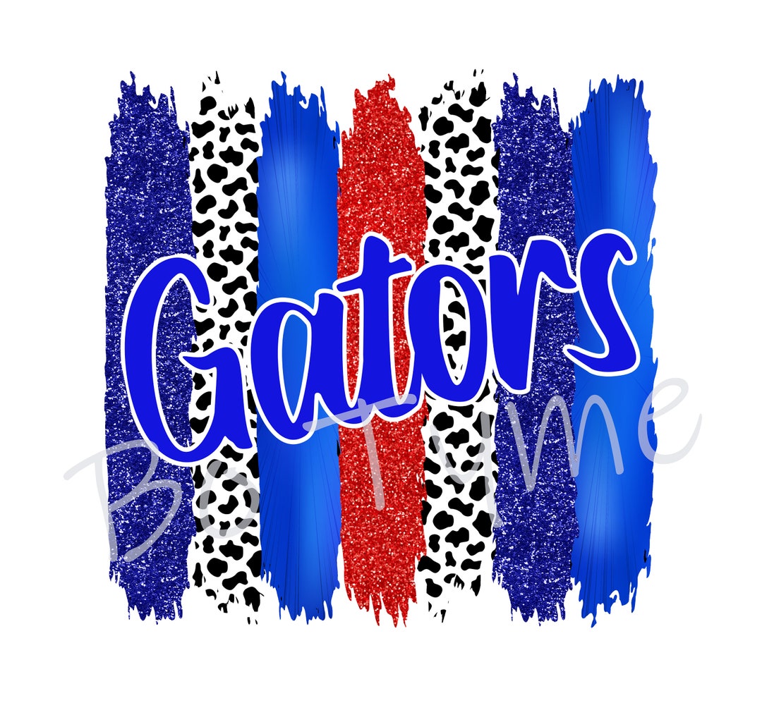 Gators Team Colors - Blue, Animal Print and Red Sublimation Brushstroke ...