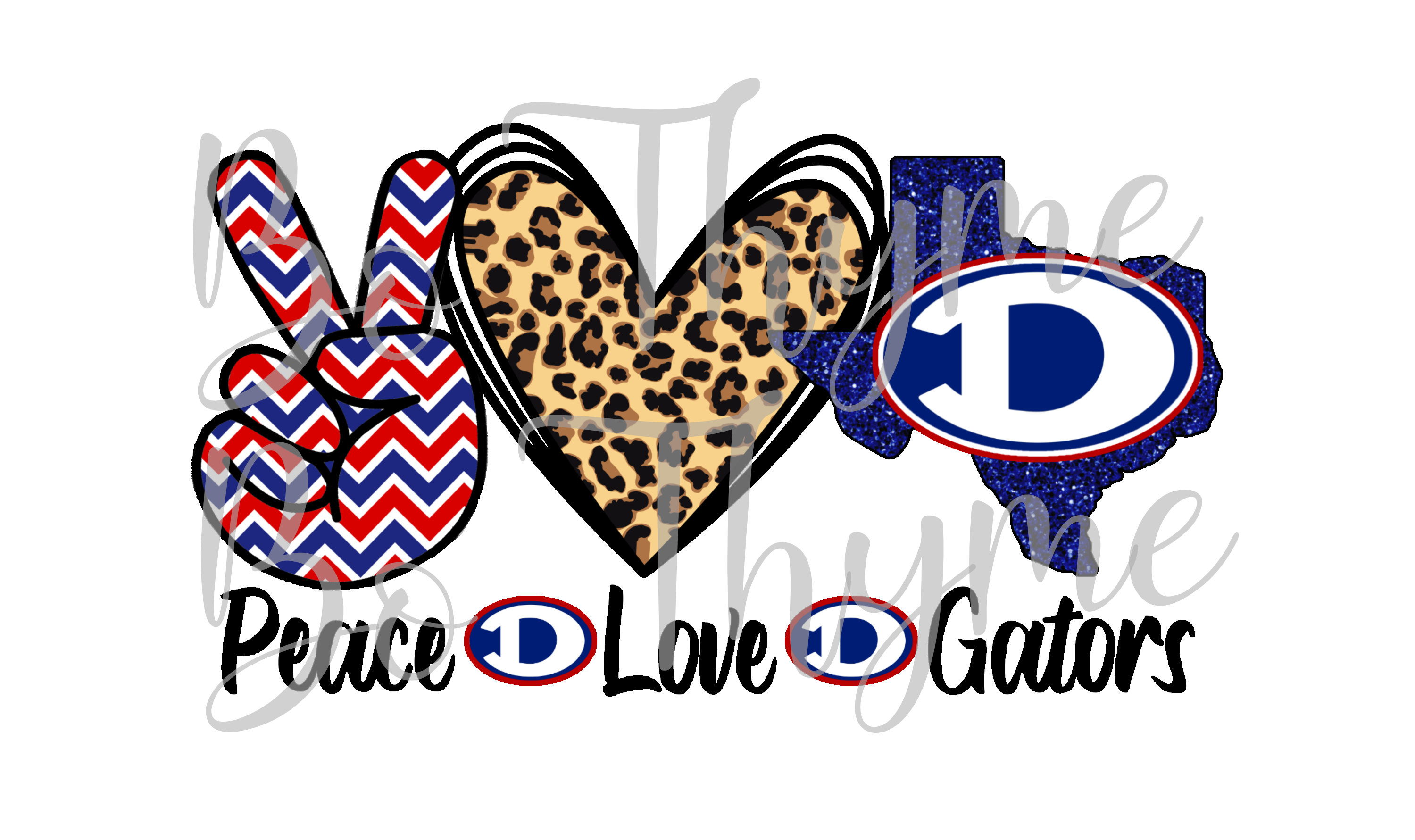 Dickinson Gators - Peace Love Gators PNG - Sublimation - Etsy