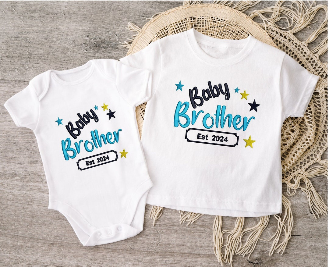 Baby Brother Sibling Embroidery Design 4 X 4 5 X 7 - Etsy