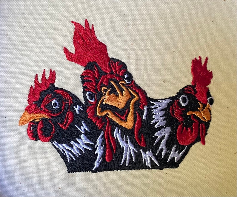 Black Chicken Embroidery Design 4 X 4 Grumpy Wicked Chickens - Etsy