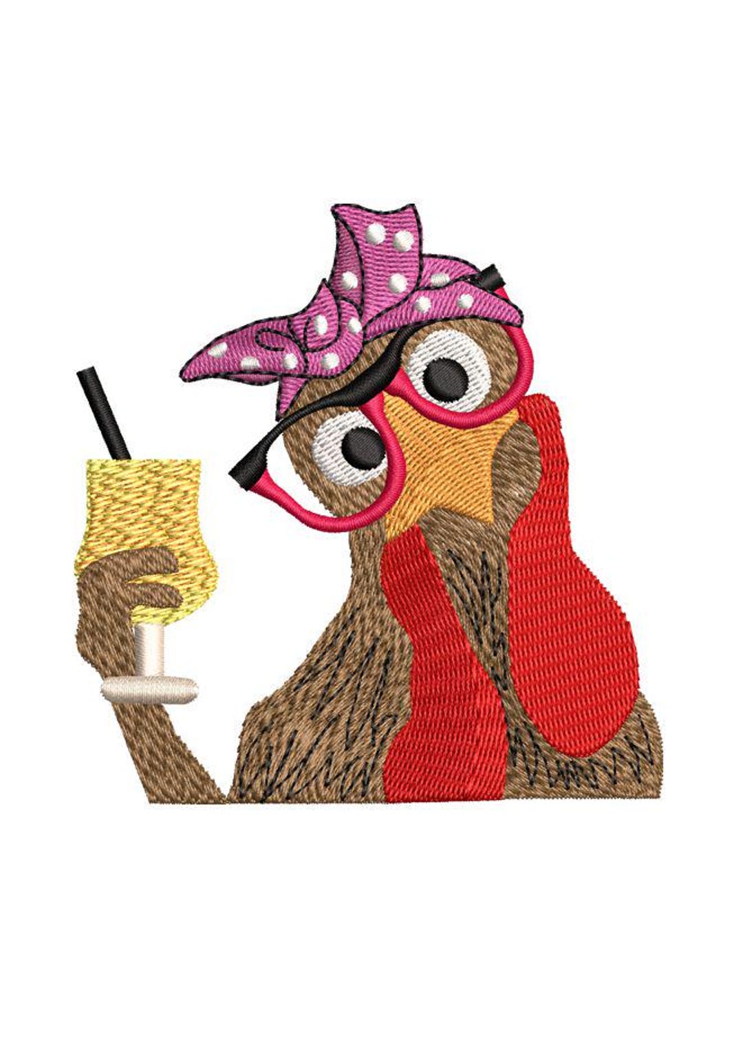 Bandana Chicken Embroidery Design 4 X 4 - Etsy