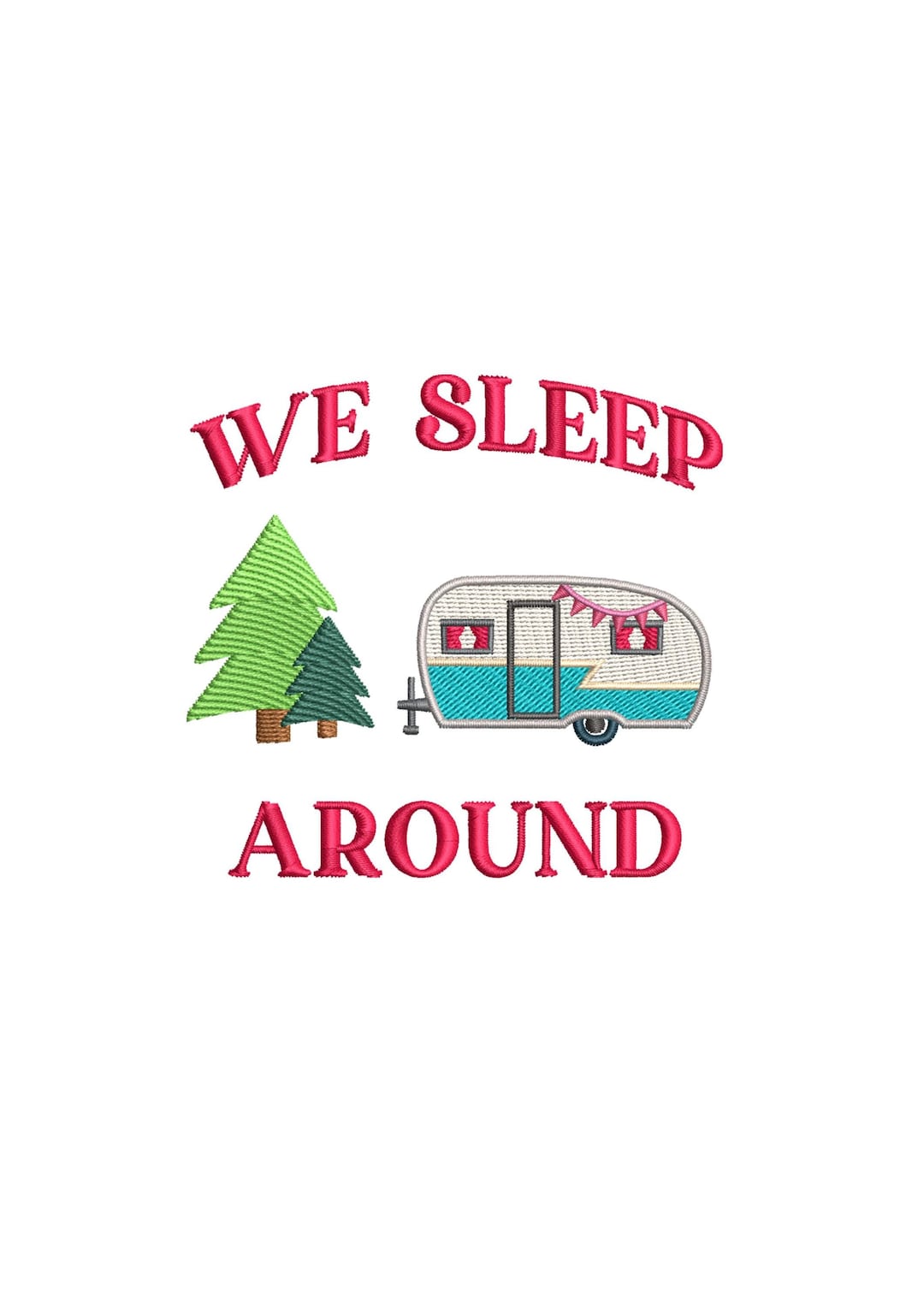 We Sleep Around Camping Embroidery Design 4 X 4 - Etsy