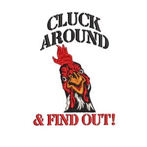 Cranky Chicken Embroidery Design 5 X 7 Cluck Around Find Out - Etsy