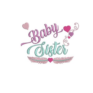 Baby Sister Sibling Embroidery Design 4 X 4 5 X 7 - Etsy