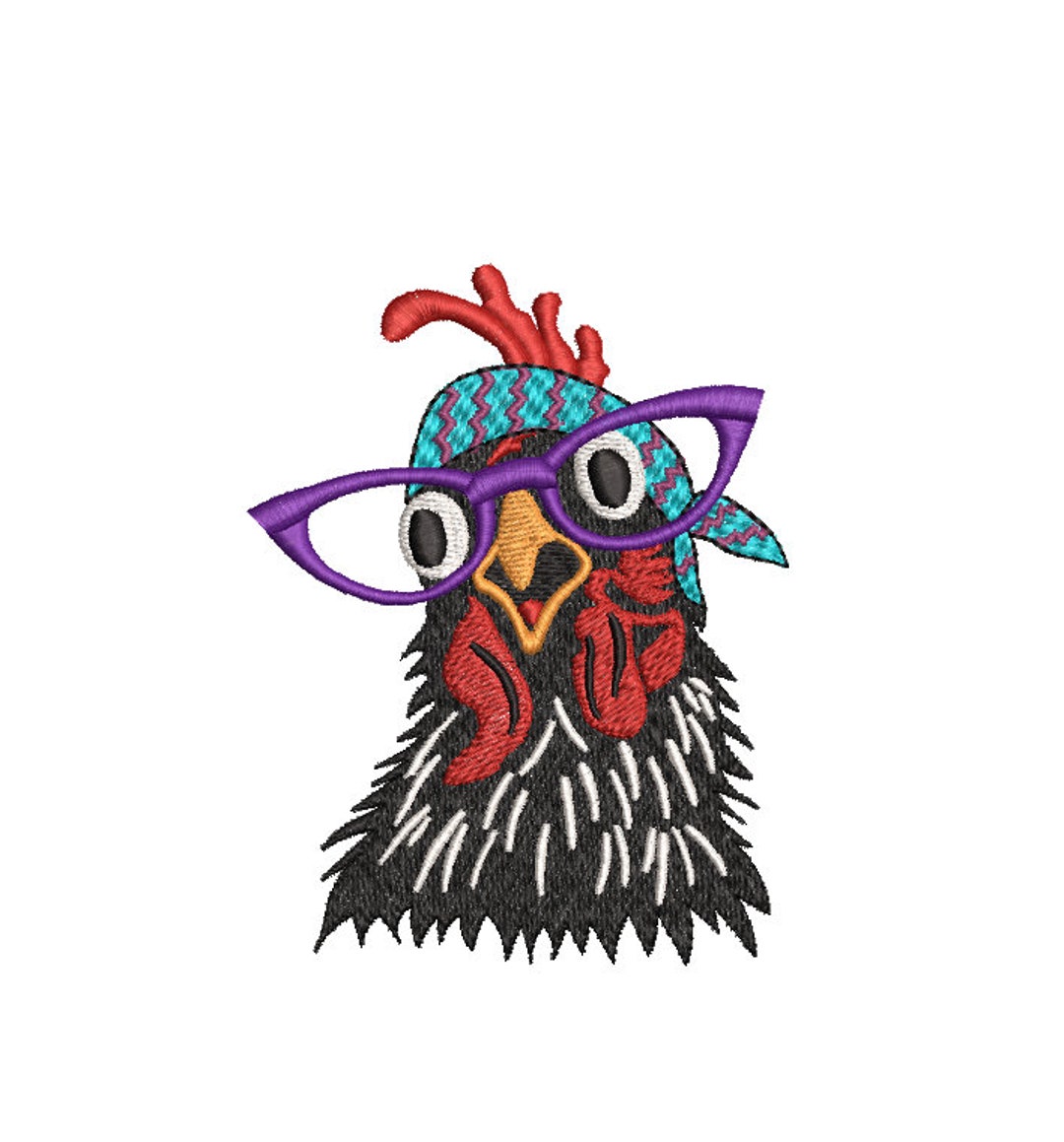 Bandana Chicken Embroidery Design 4 X 4 - Etsy
