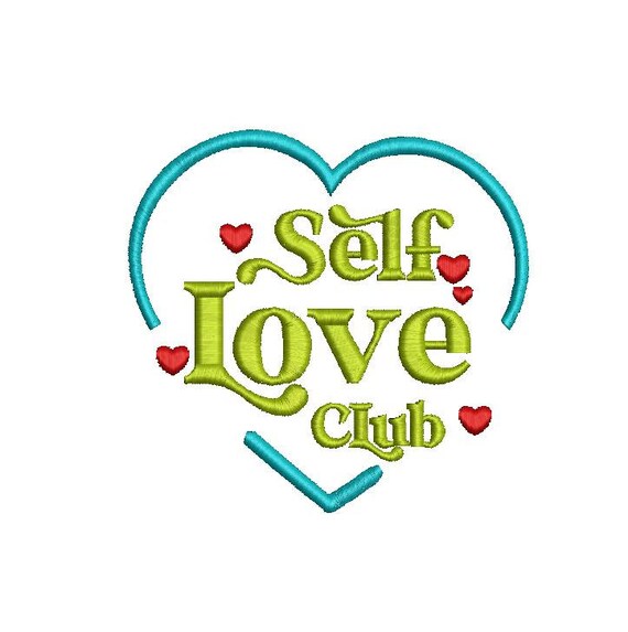 Self Love Club Heart Embroidery Design 4 X 4 - Etsy