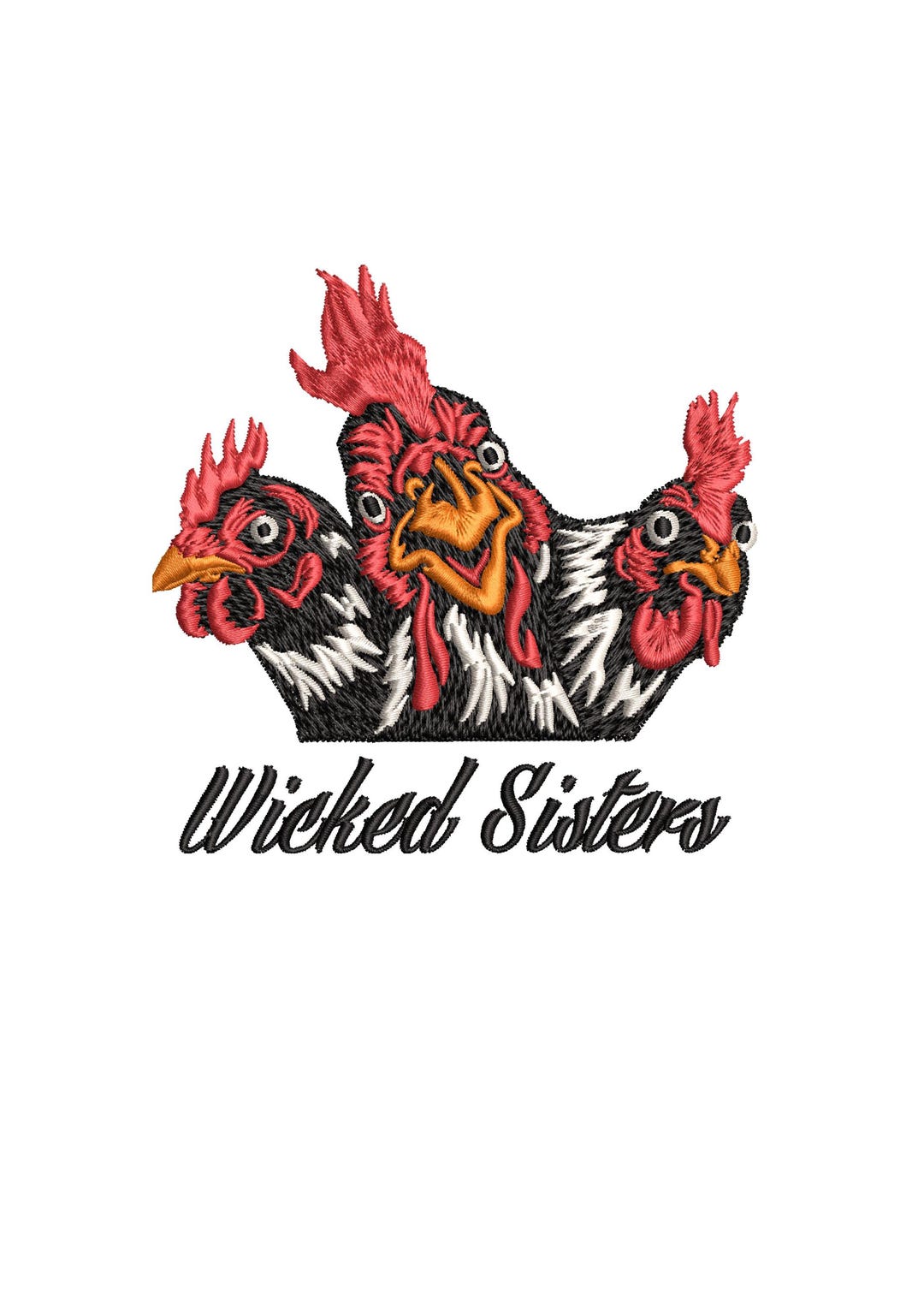 Black Chicken Embroidery Design 4 X 4 Grumpy Wicked Sister Chickens - Etsy