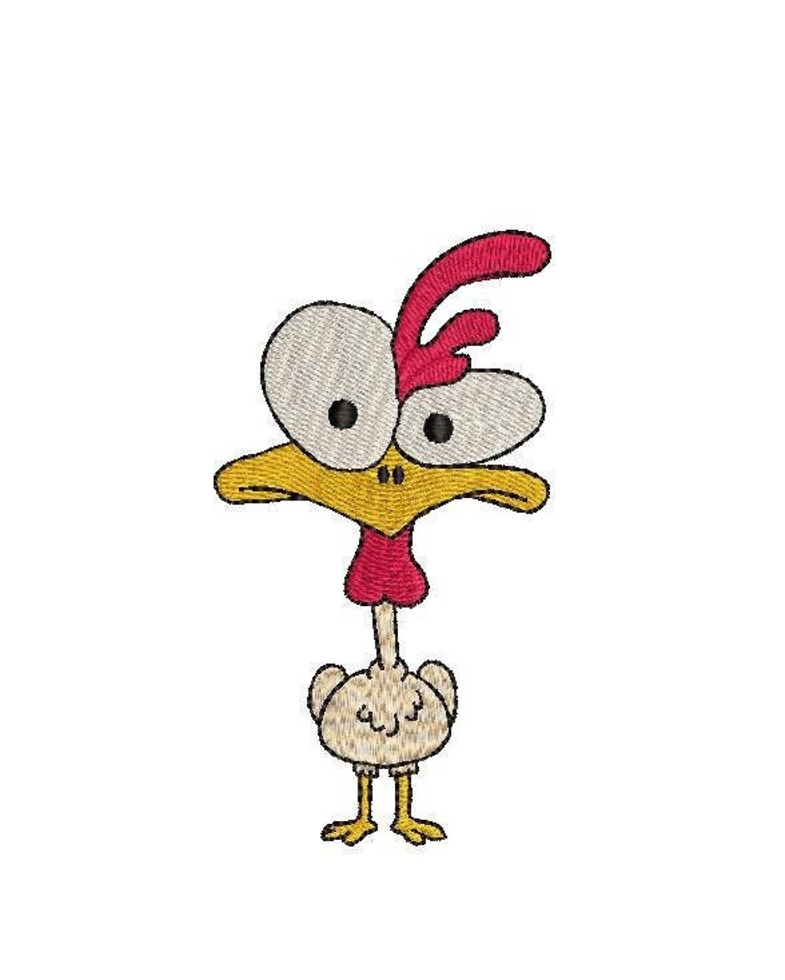 Crazy Chicken Embroidery Design 4 X 4 | Etsy