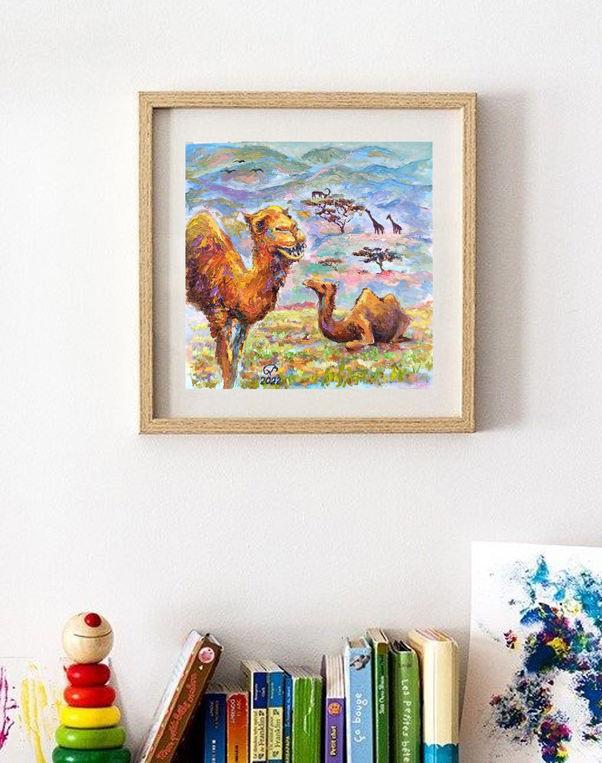 Camel Portrait 8*8, 3D Oil Painting, Wildlife Animals Wall Art, Gift ...