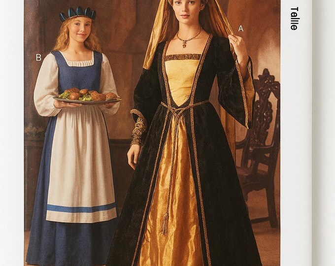 Renaissance Costume Sewing Pattern P474 - Medieval Gown & Maid Dress ...